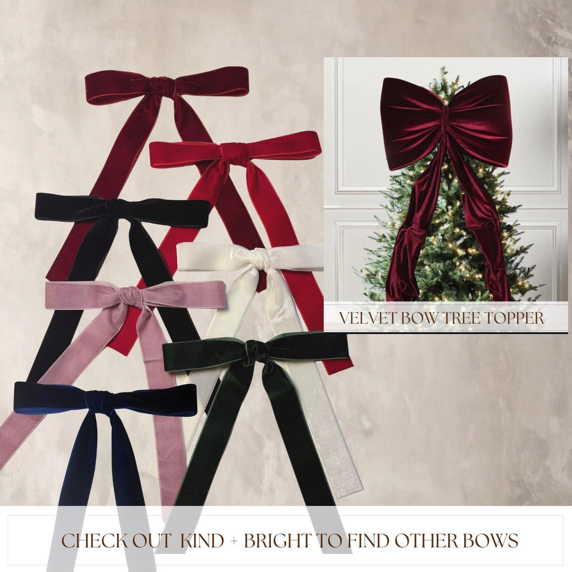 Red Velvet Bows for Christmas Tree Ornaments Coquette Bow for Holiday ...
