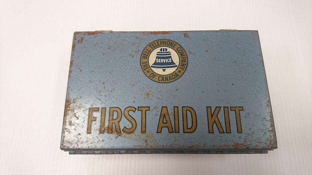 Vintage 1960's Bell Canada First Aid Kit Fully Loaded Excellent ...