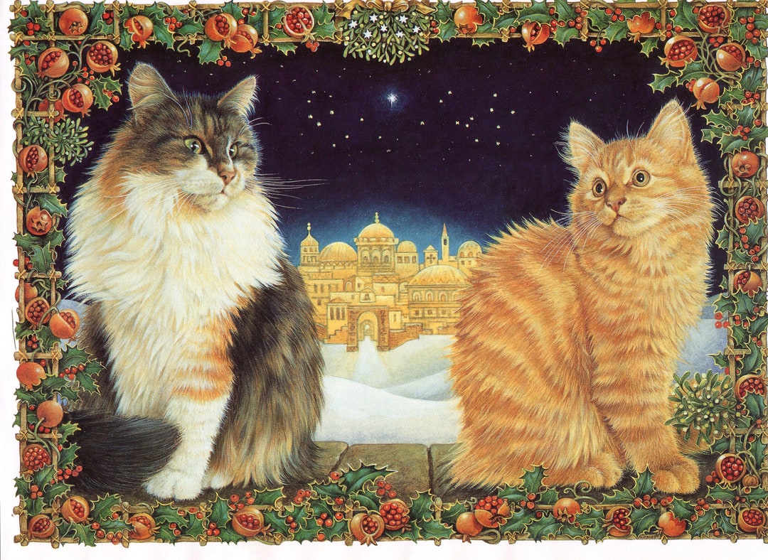 Lesley Anne Ivory Vintage Cat Print 1995 of a Delightful Christmas ...