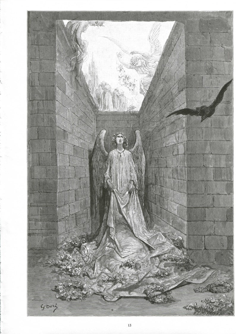 Gustave Dore Engraving – the Raven Dore Print Edgar Allan Poe Book ...