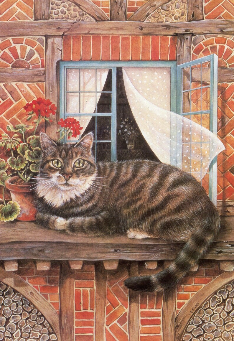Lesley Anne Ivory Glorious Cats Vintage Cat Print Cute Cats Cat Art ...