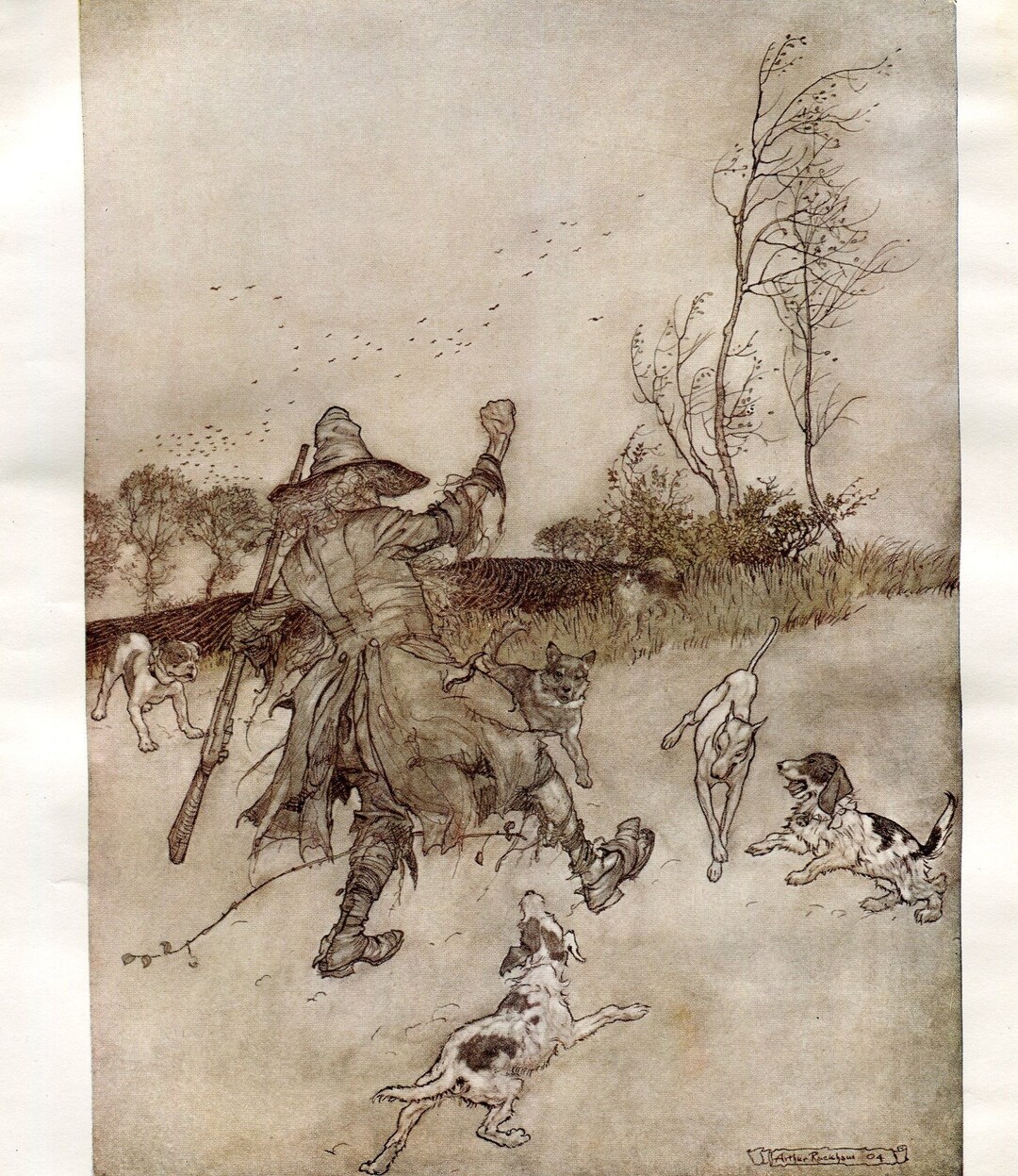 Arthur Rackham Antique Print Rip Van Winkle 1916 Arthur Rackham Vintage ...