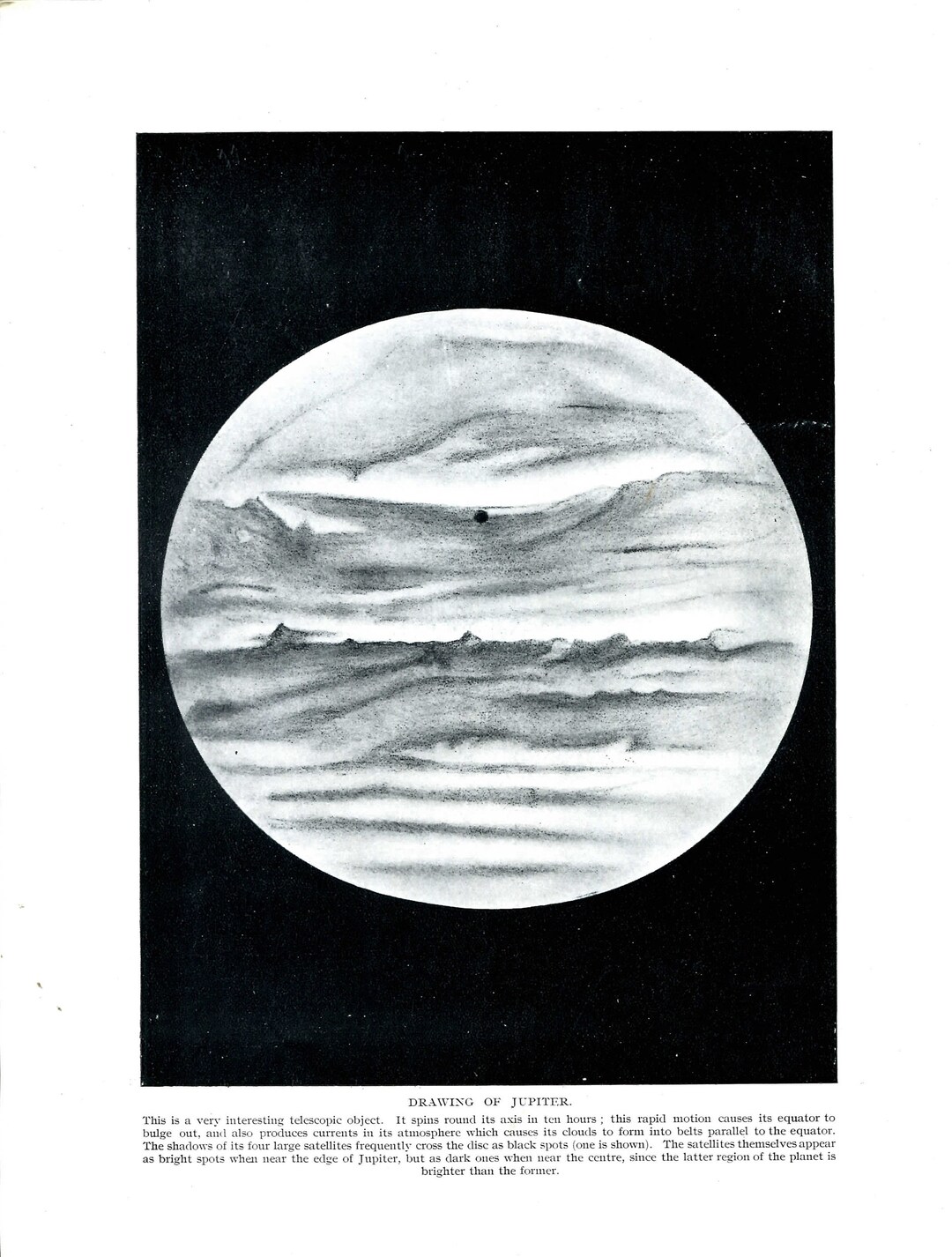 Jupiter Print Vintage Astronomy From 1923 - Hutchinsons Splendour of ...