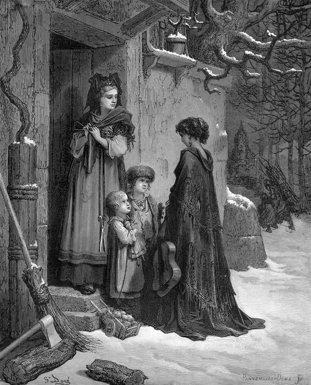 Gustave Dore Engraving Grasshopper and Ant Dore Print Book Illustration ...