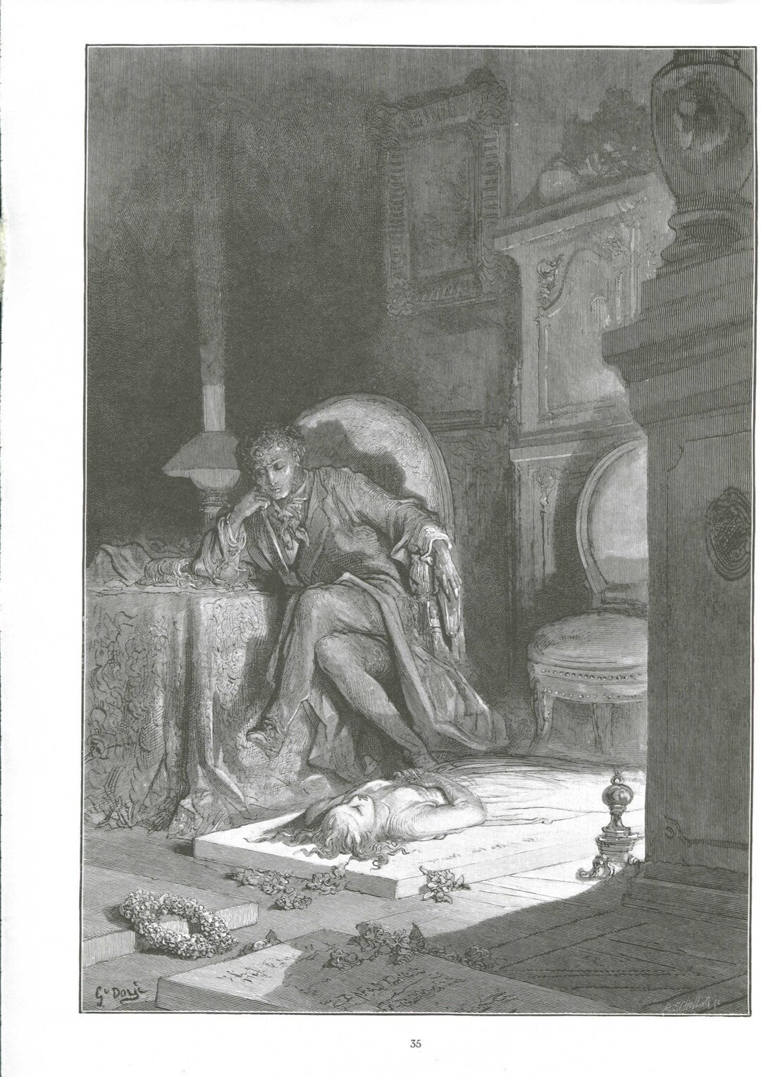 Gustave Dore Engraving – the Raven Dore Print Edgar Allan Poe Book ...