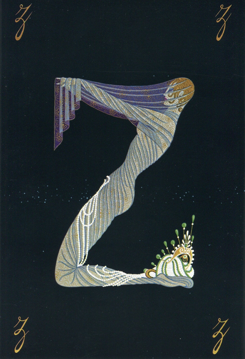 Original Erte Art Deco Vintage Print of the Alphabet From 1978 Y and Z ...
