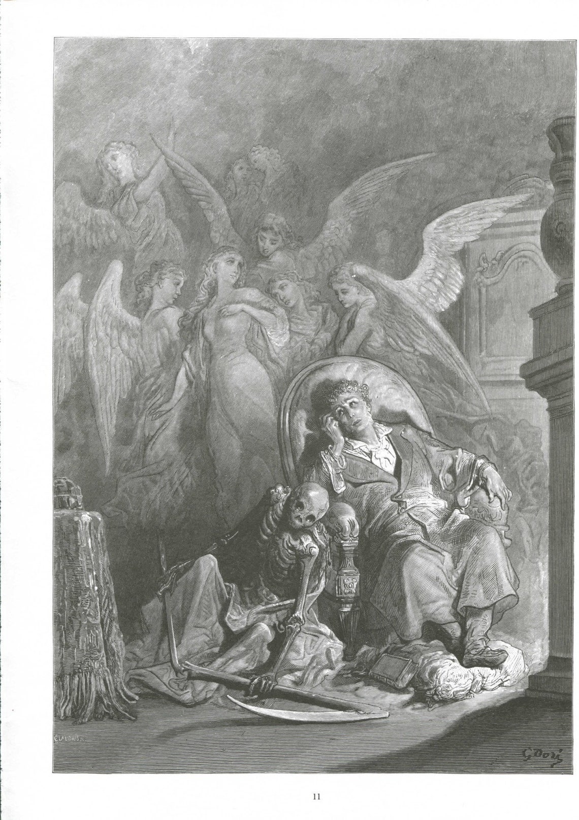 Gustave Dore Engraving the Raven Dore Print Edgar Allan Poe Metal ...