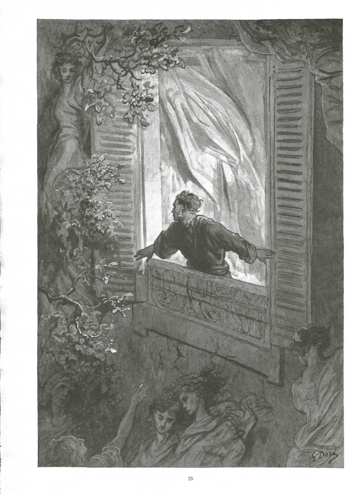 Gustave Dore Engraving the Raven Dore Print Edgar Allan - Etsy
