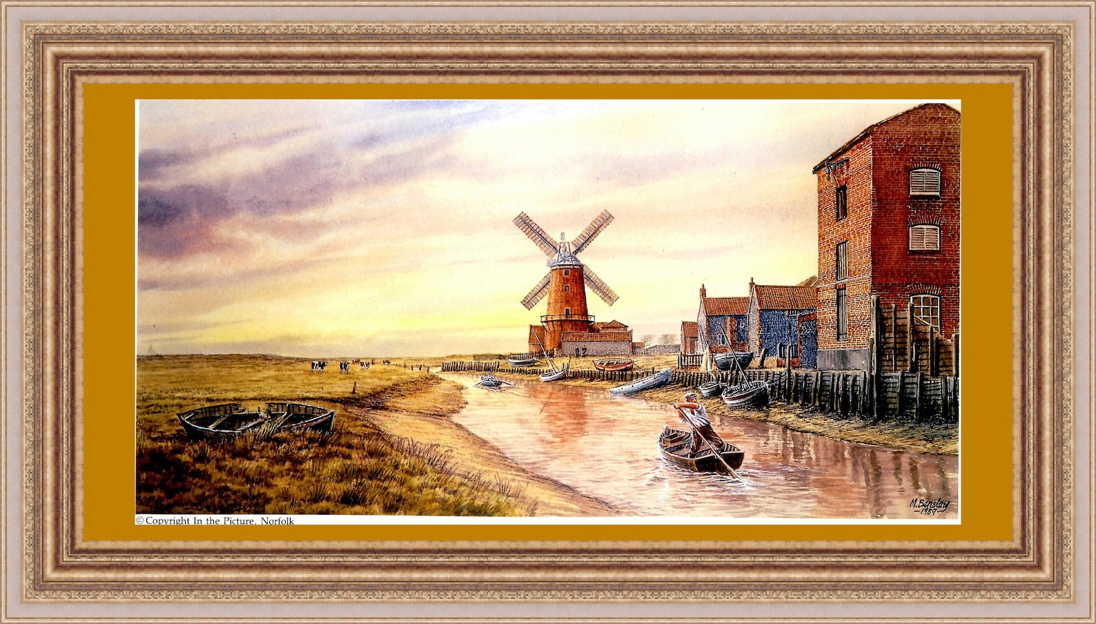 Mick Bensley Original Vintage Print of Norfolk Dated 1990 - Cley Mill ...