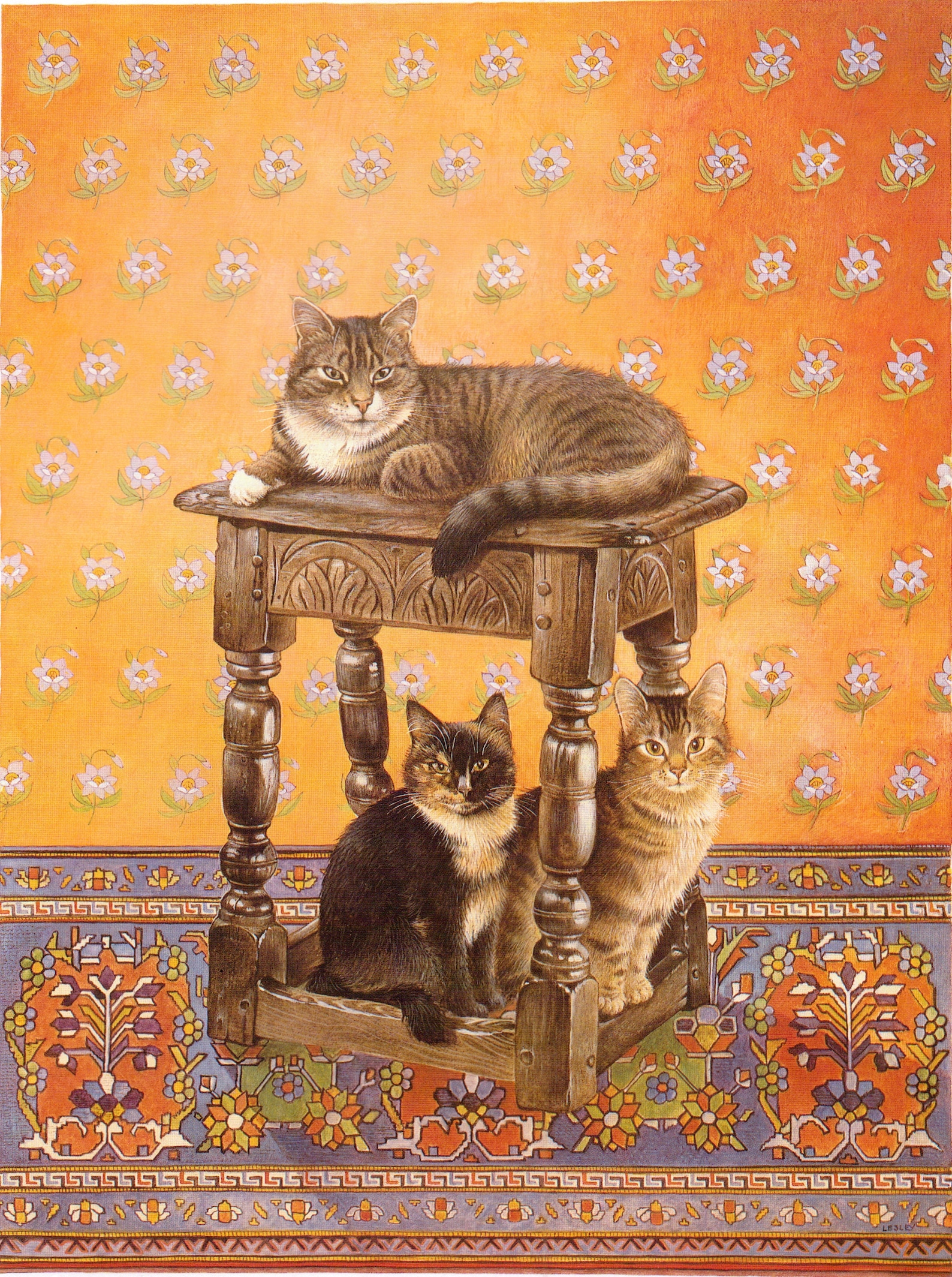 Lesley Anne Ivory Glorious Cats Vintage Cat Print Cute Cats Cat Art ...