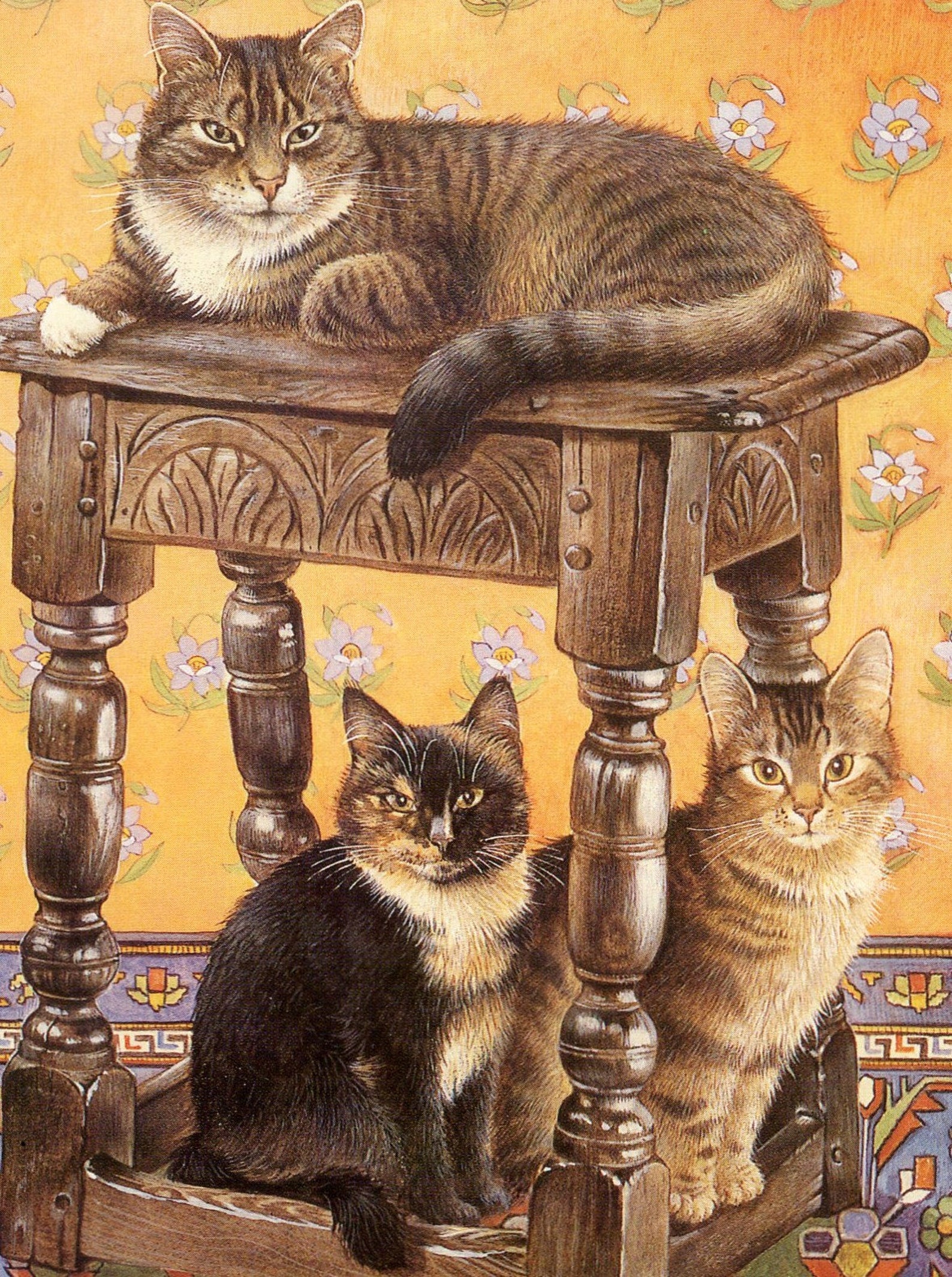 Lesley Anne Ivory Glorious Cats Vintage Cat Print Cute Cats Cat Art ...