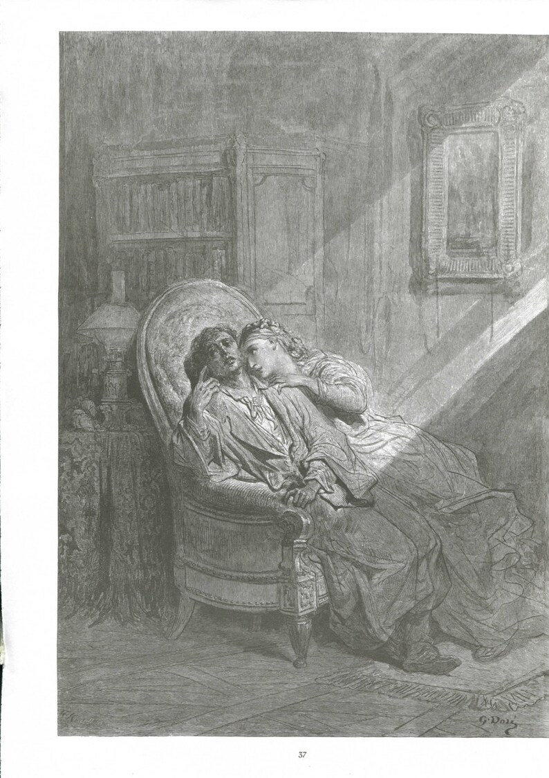 Gustave Dore Engraving the Raven Dore Print Edgar Allan Poe Book ...