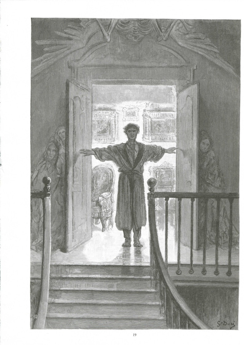 Gustave Dore Engraving the Raven Dore Print Edgar Allan Poe Metal ...