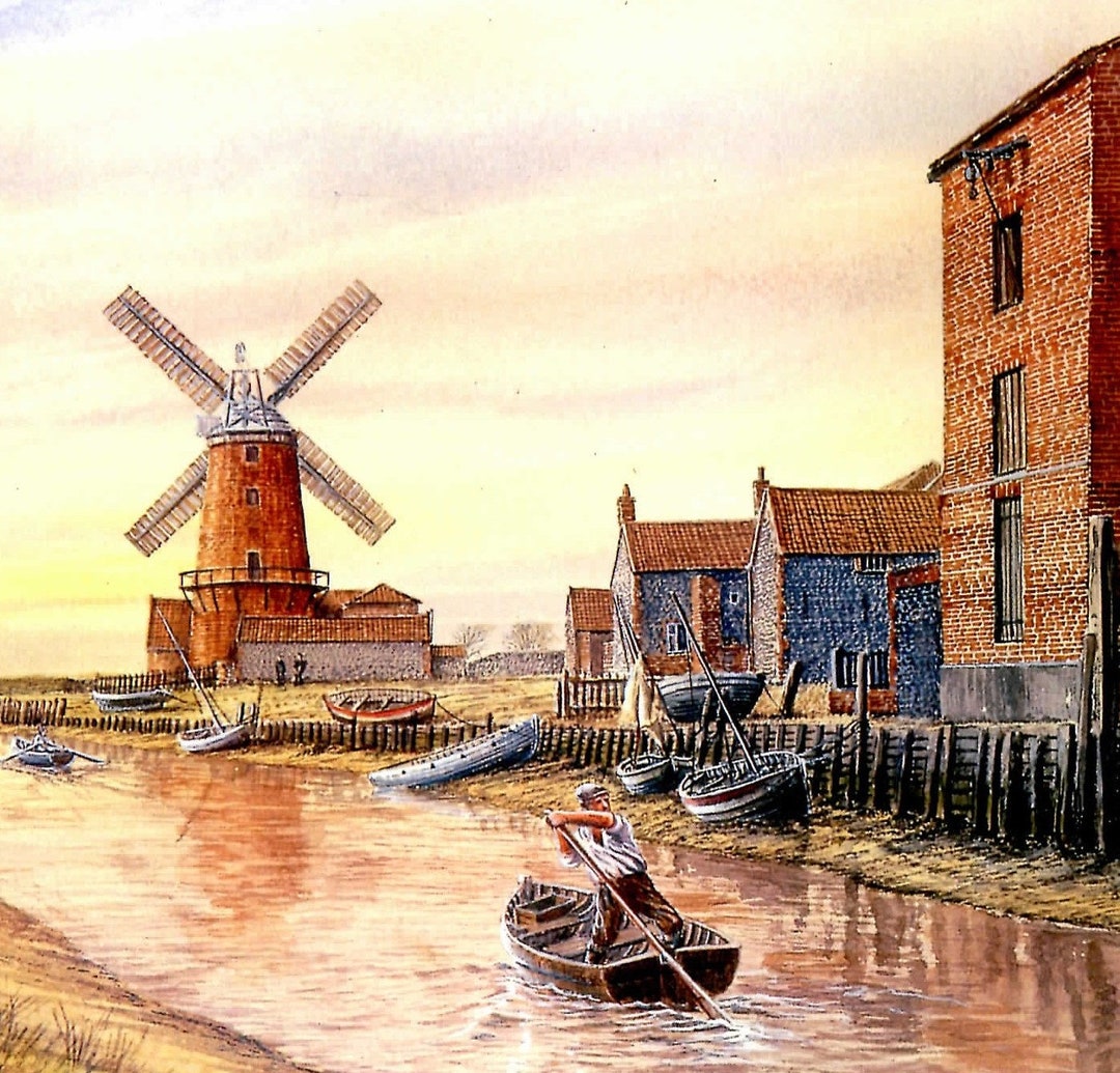 Mick Bensley Original Vintage Print of Norfolk Dated 1990 - Cley Mill ...