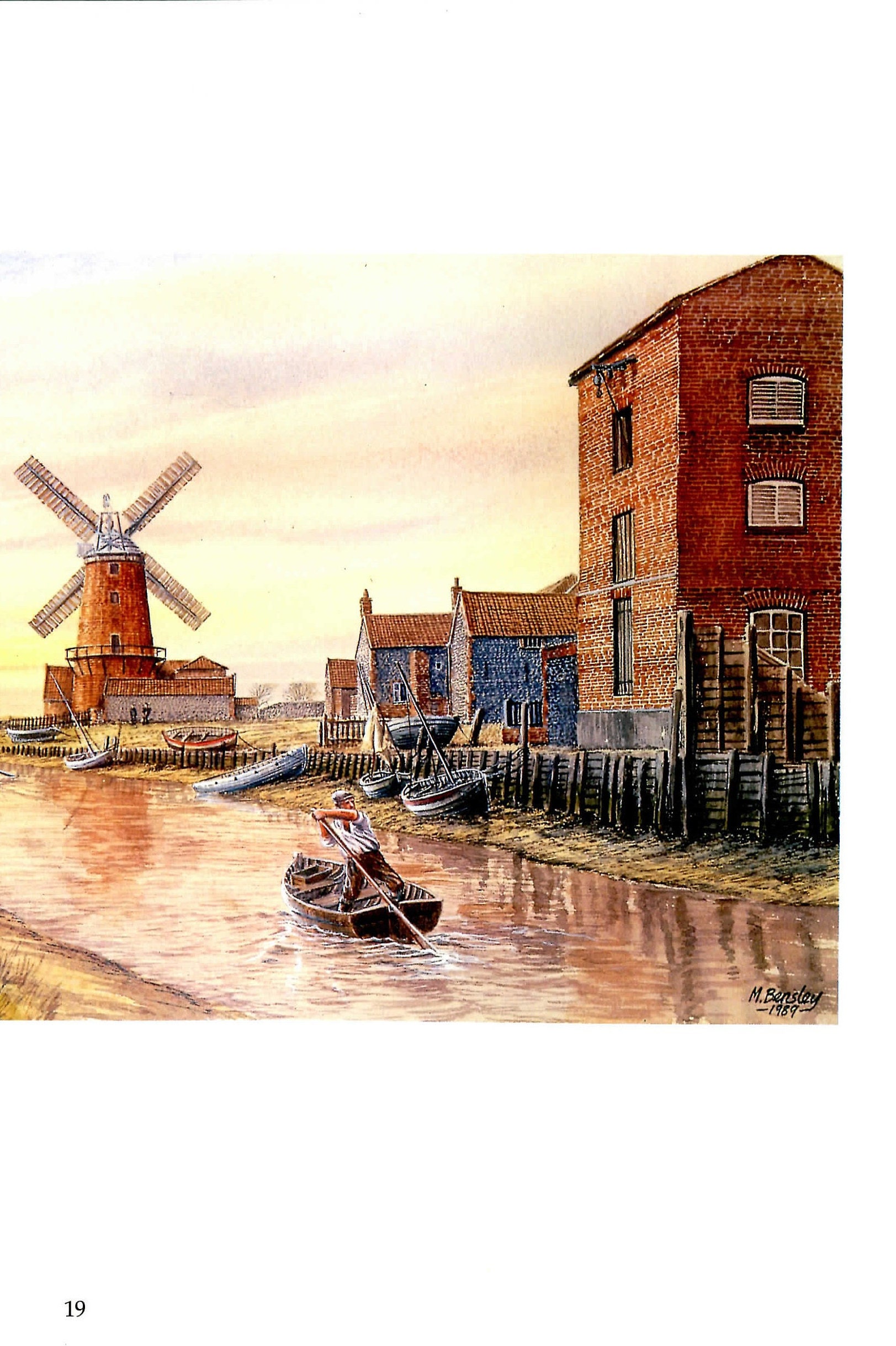 Mick Bensley Original Vintage Print of Norfolk Dated 1990 - Cley Mill ...