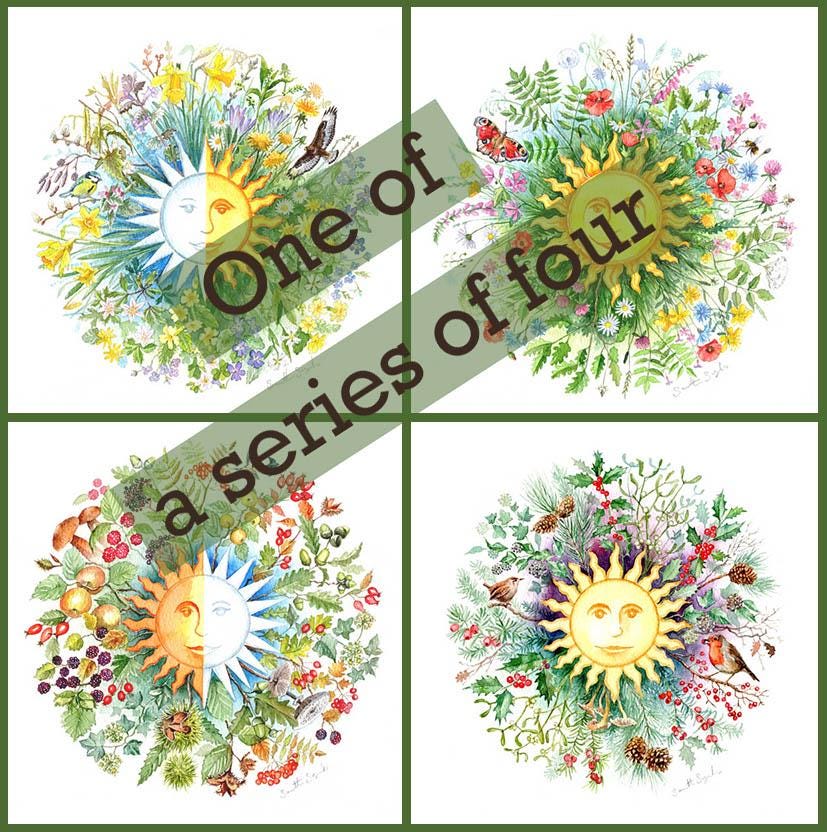 Winter Solstice Art Print, 30cm Square, Quality Digital Print, Sun and ...