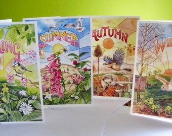 Four Seasons Cards | Etsy