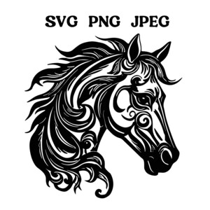 Horse Head Svg | Horse PNG | Cut Files for Cricut & Silhouette, Jpeg ...