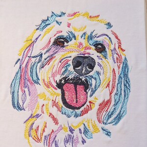 Cockapoo Machine Embroidery Design, Rainbow Dog Head Design, Embroidery ...
