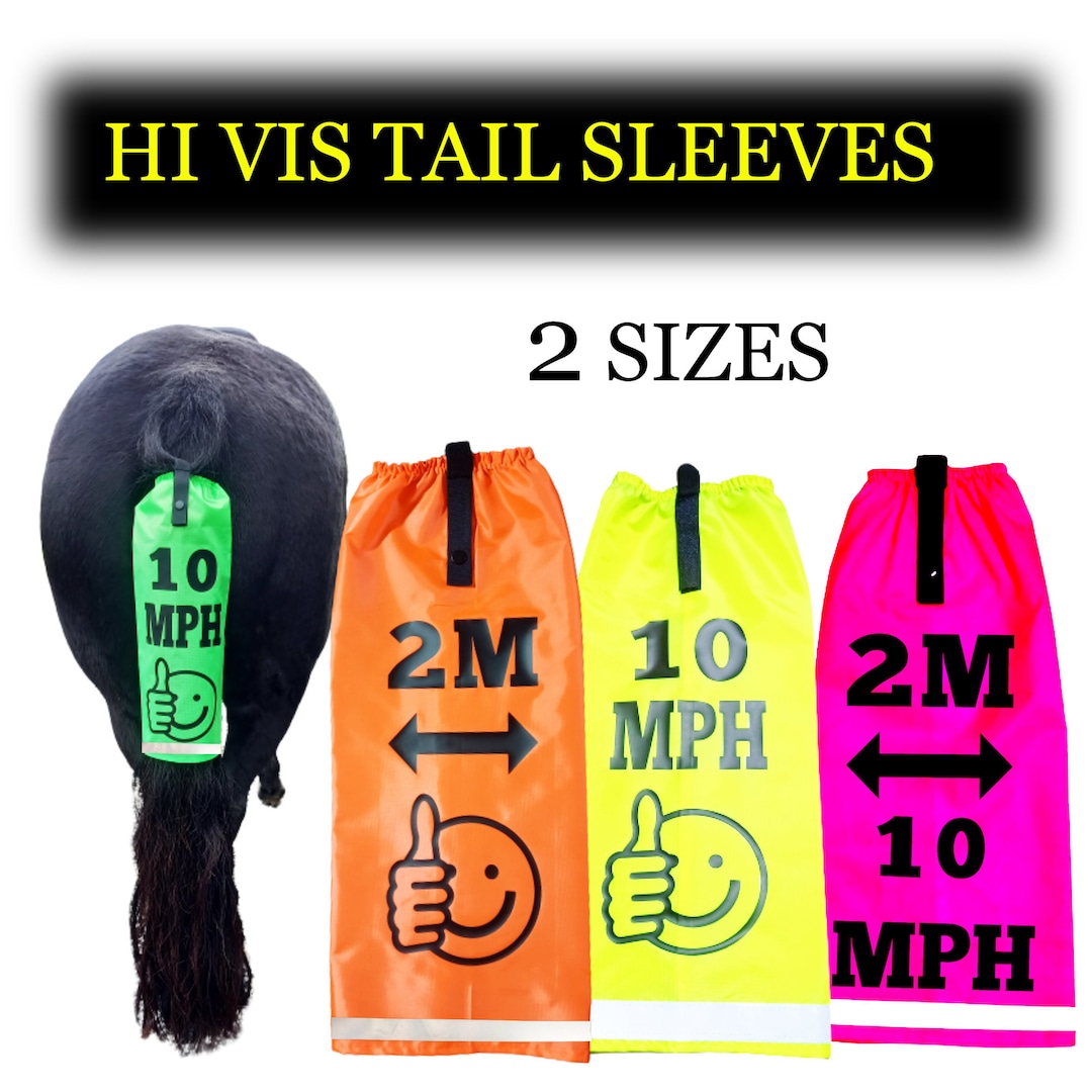 HORSE Hi Viz Fluorescent Tail Sleeve, Lights Equestrian, Riding Safety ...