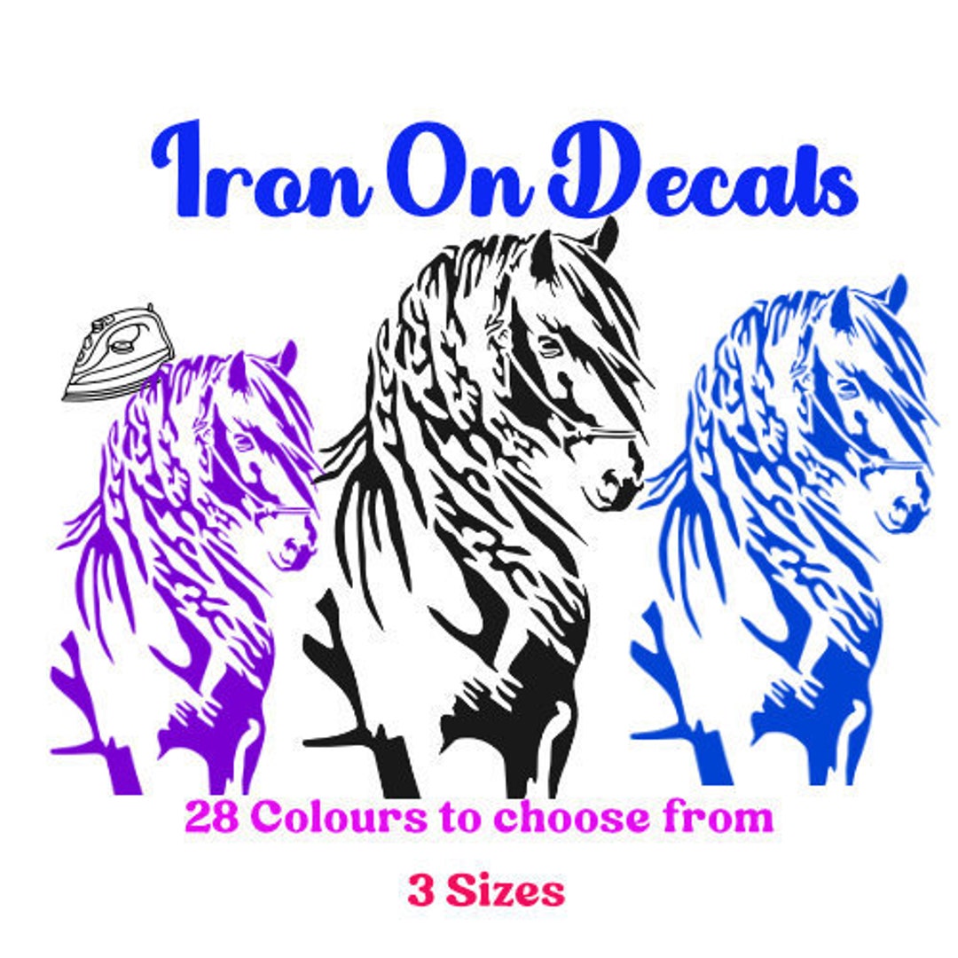 Friesian Horse Iron on Heat Transfer Vinyl, Print Decals - Etsy