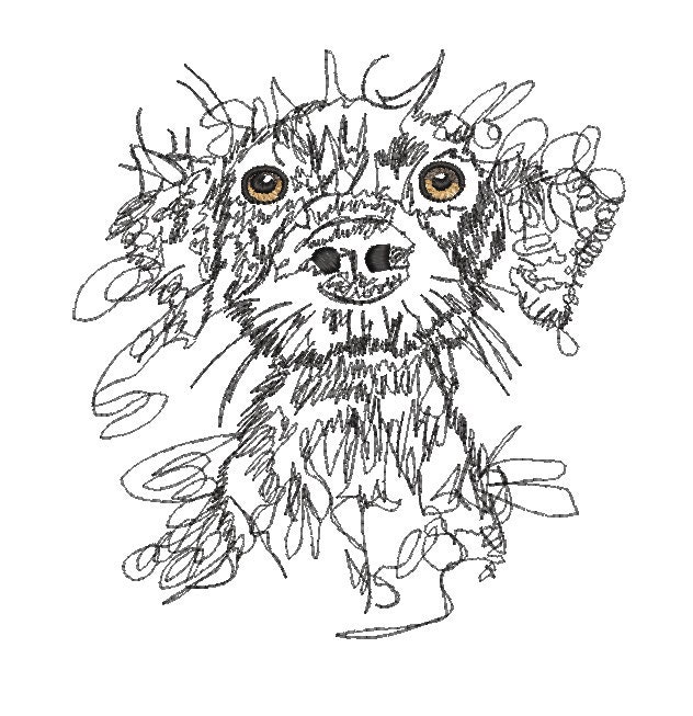 Scribble Dog Machine Embroidery Design, Doodle Dog Head Design ...