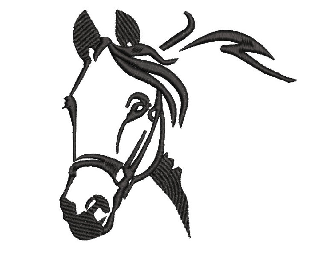 Horse Head EMBROIDERY Design, Horse Embroidery Designs, Equine Head ...