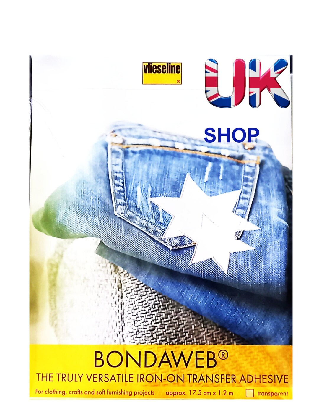 Vilene Bondaweb Iron-on Transfer Adhesive Prepack, 17.5 in X 1.2 M ...