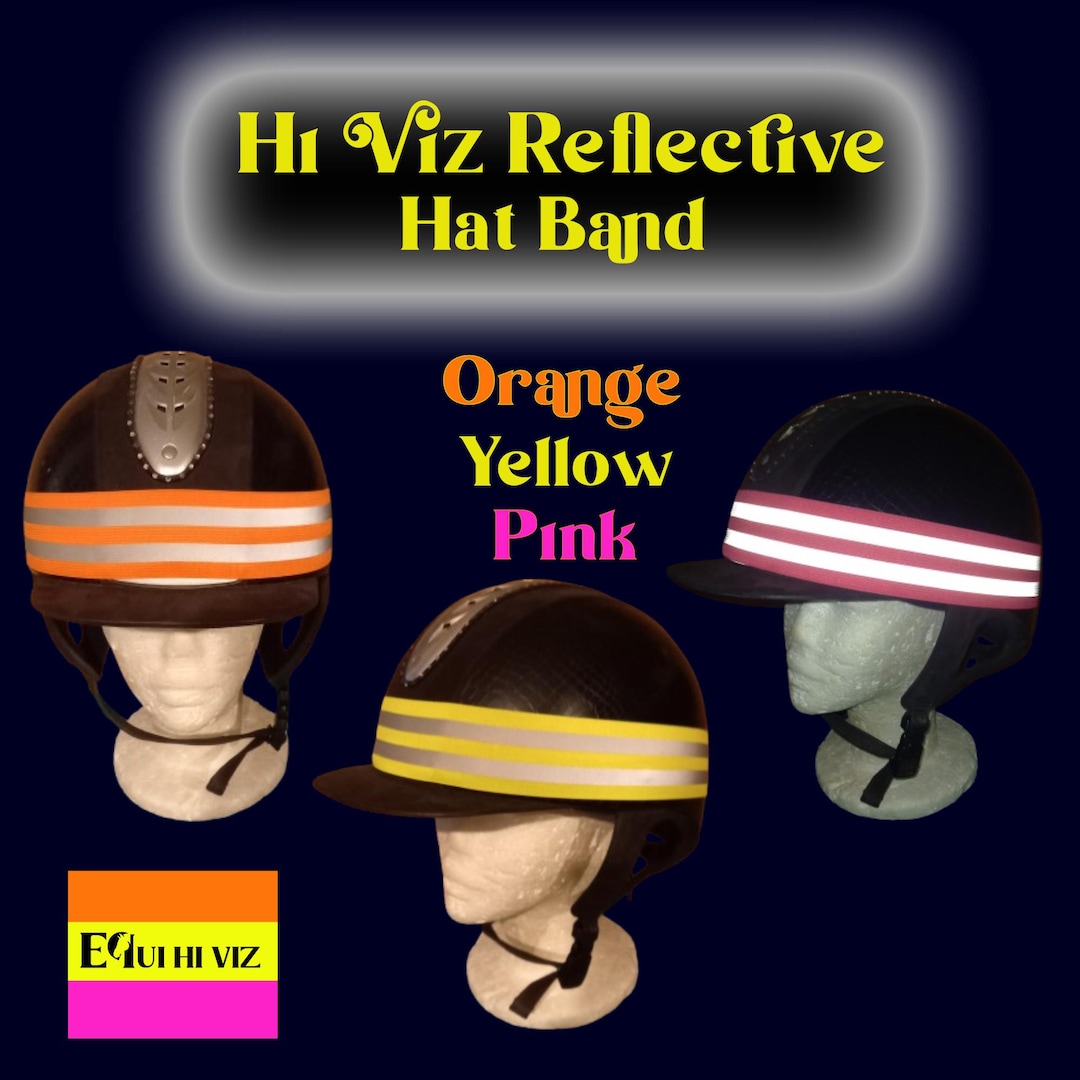 Hi Viz Reflective Hat Band Fluorescent Elasticated Orange Yellow Pink ...
