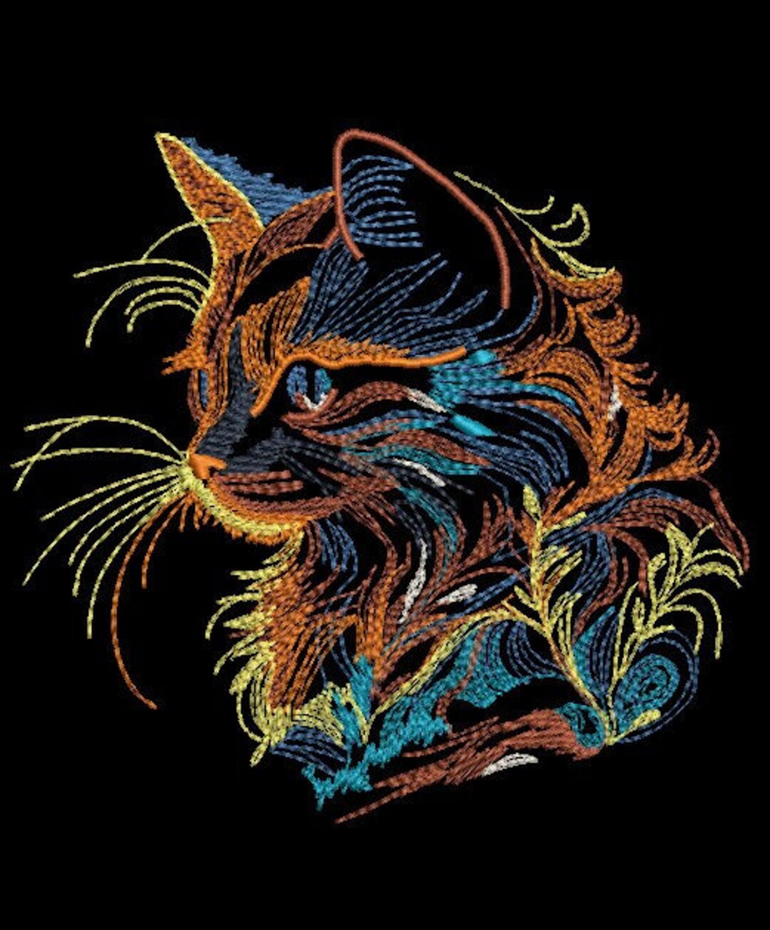 Cat Machine EMBROIDERY Design, Rainbow Cat, Cat Head Design, Cat ...