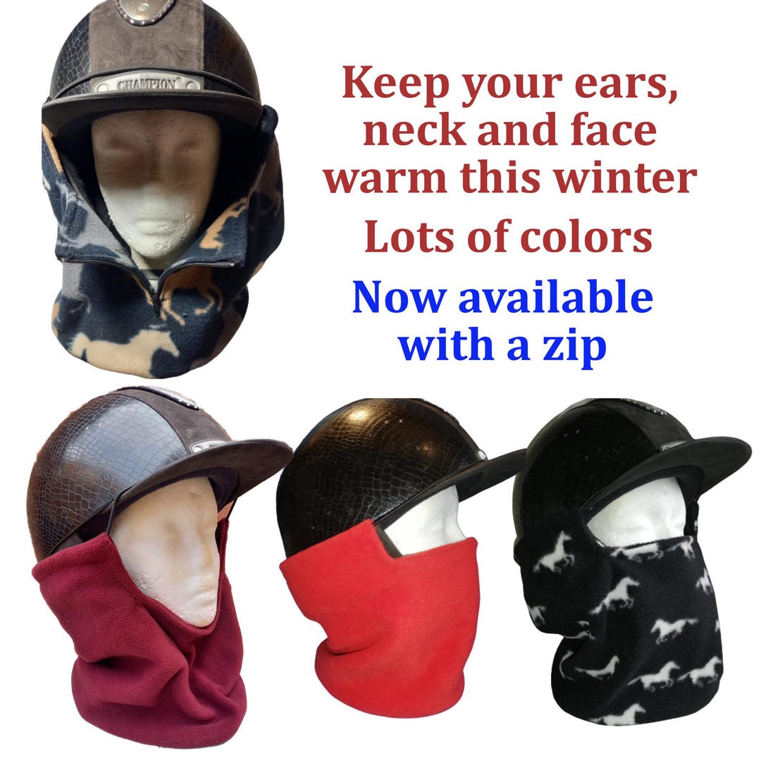Riding Hat Ear Muffs Warmers Winter Face Warmer Fleece , Snood Horses ...