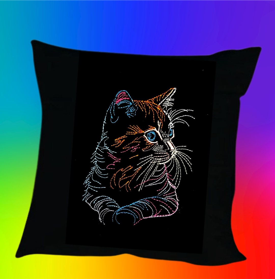 Cat Machine EMBROIDERY Design, Rainbow Cat, Cat Head Design, Cat ...