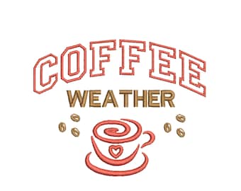 Coffee Weather Arched Embroidery - Etsy