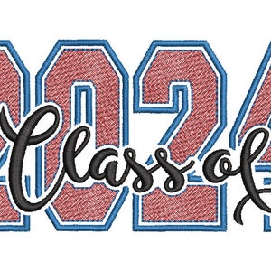 Class of 2024 Embroidery Design, Graduation Embroidery Design, 8 Sizes ...