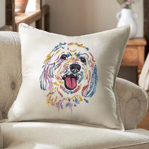 Cockapoo Machine Embroidery Design, Rainbow Dog Head Design, Embroidery ...
