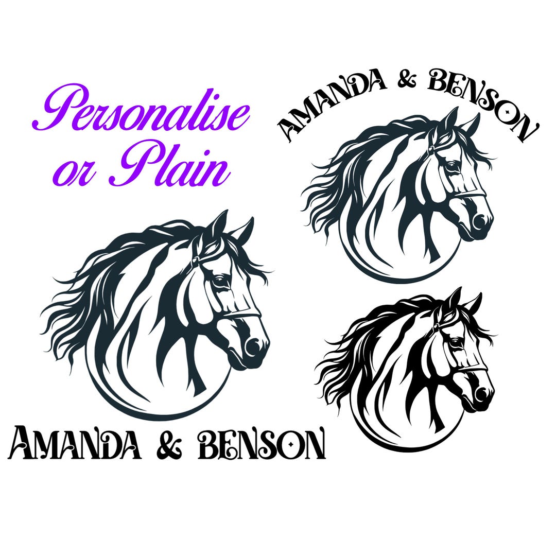 Circle Horse Head Vinyl Decal Sticker | Horse Trailer | Horsebox ...