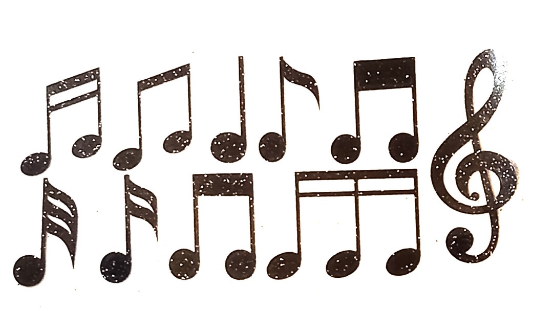 Glitter Music Notes Iron On, 10 Large Pieces, HTV Transfers, Vinyl ...