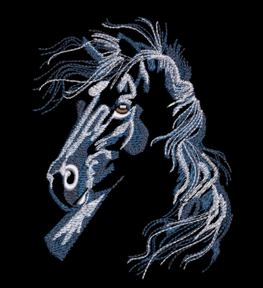 Horse Head EMBROIDERY Design, Horse Embroidery Designs, Equine Head ...