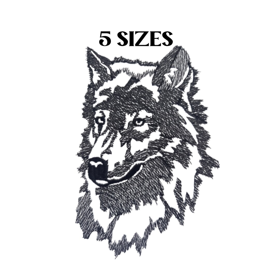 Wolf Head Embroidery File Design, Instant Download, Machine Embroidery ...