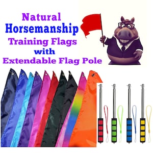 Natural Horsemanship Training Flag With Telescopic Flag Pole, Rainbow ...