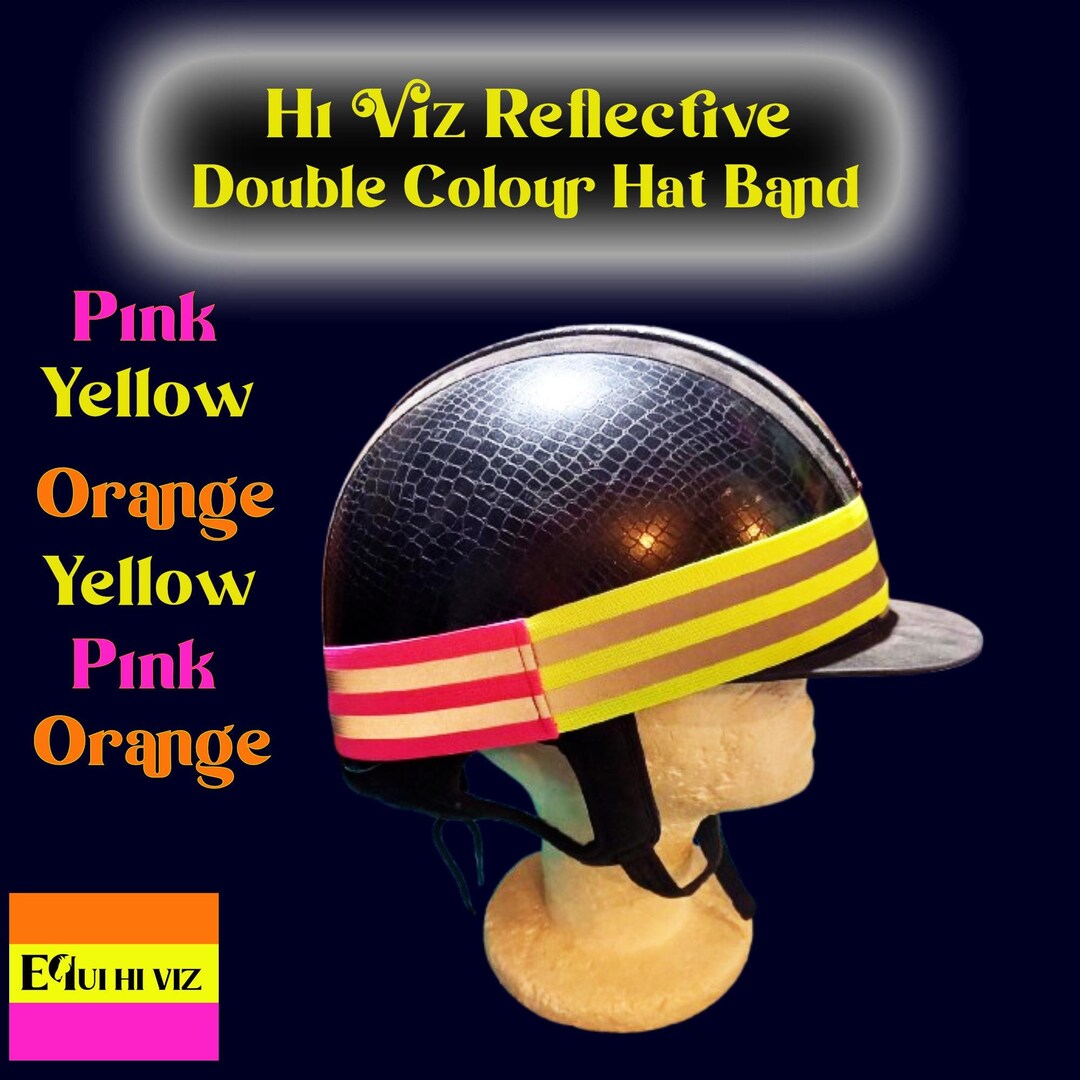 Hi Viz Reflective Hat Band, Double Colour Fluorescent Elasticated ...