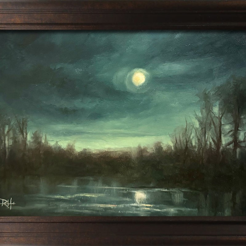Full Moon Painting - Etsy