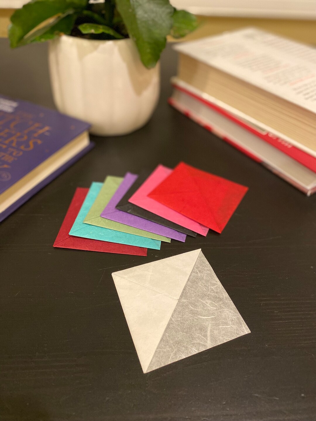 Hand Folded Paper Origami Corner Bookmark, Mulberry Paper, Assorted ...