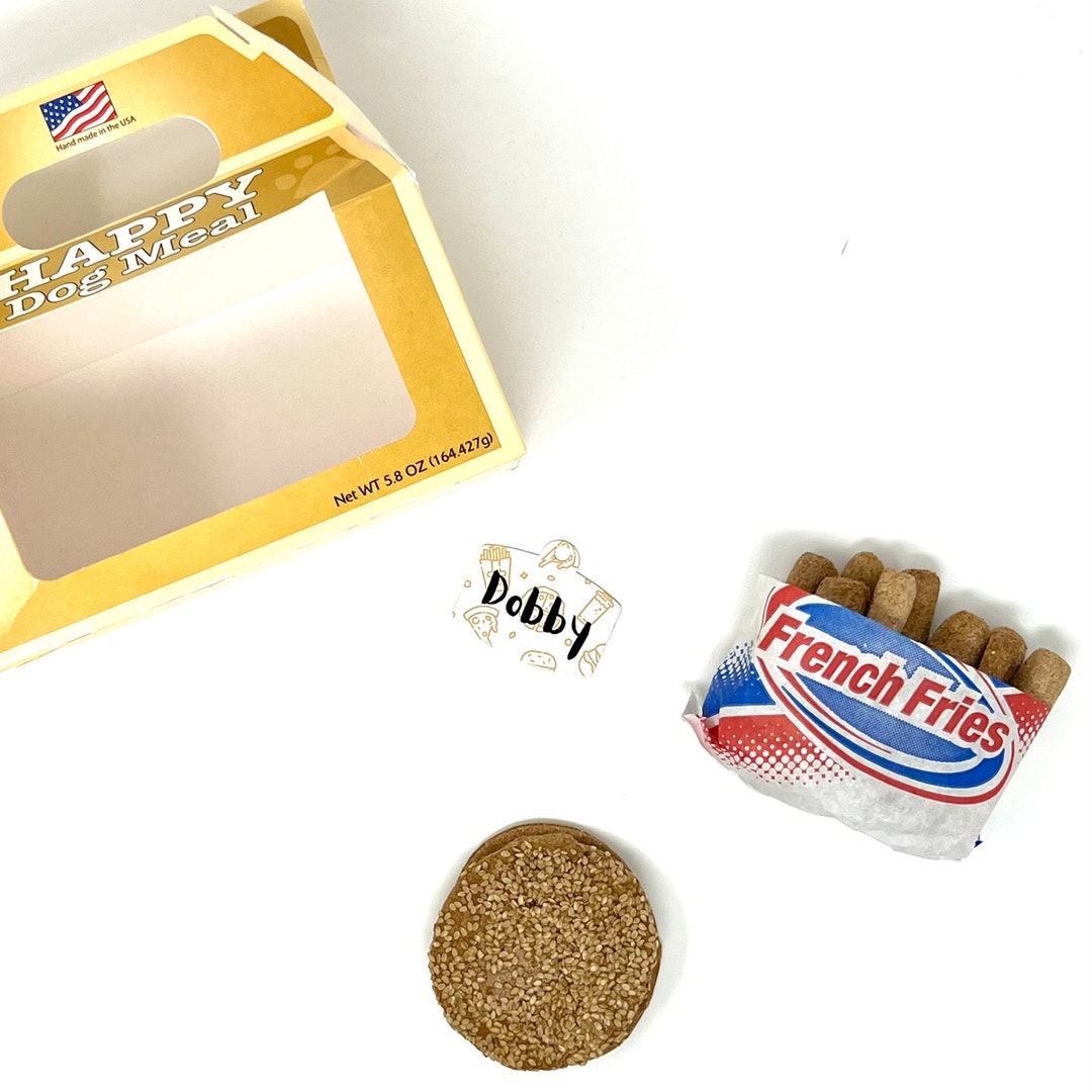 Pizza French Fries Hamburger Fast Food Yellow White Personalized Dog ...