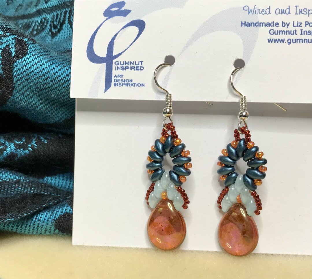 Egyptian Dreams Czech Glass and Japanese Seed Bead Earrings - Etsy