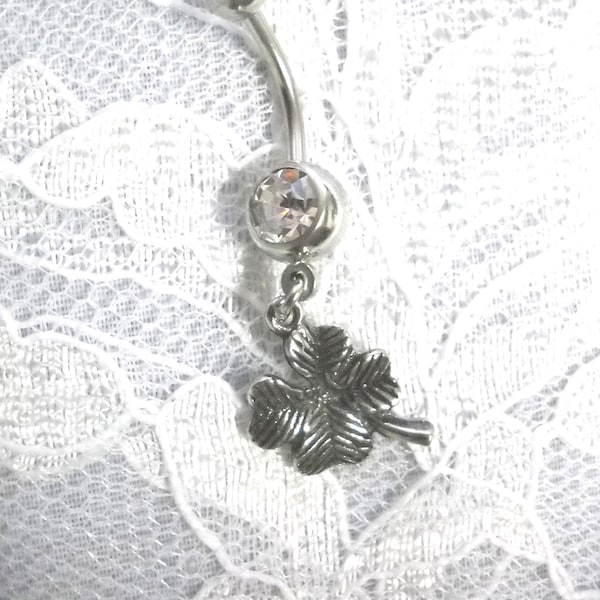 Four Leaf Clover Belly Ring - Etsy