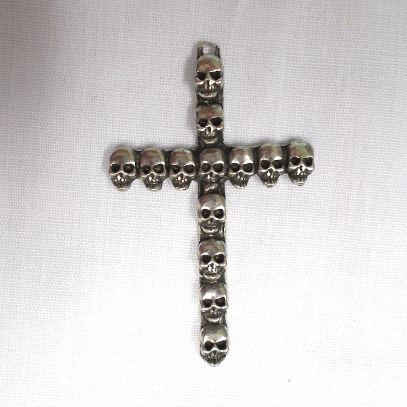 Pewter Skull Cross - Etsy