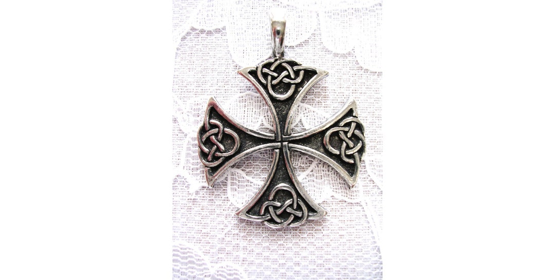 CELTIC Infinity Scroll KNOT Maltese Cross Iron Cross Solid Hand Cast ...