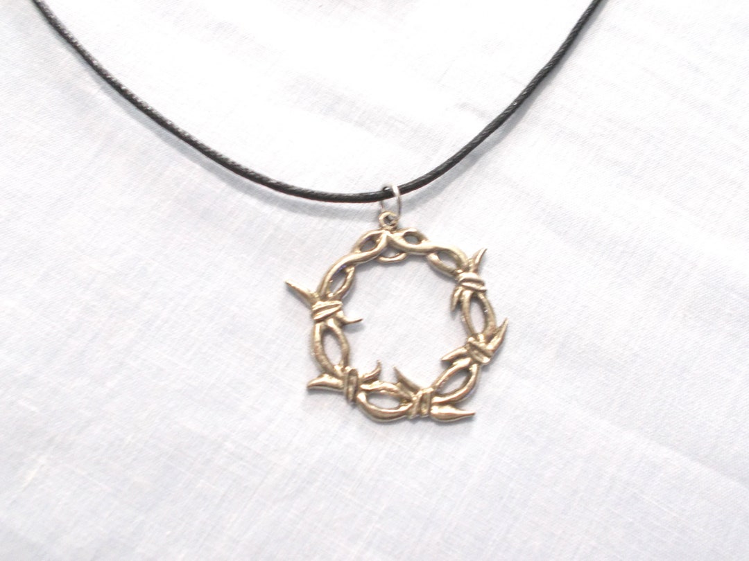 BARBED WIRE Goth Punk Flat Back Barb Wire Round Hand Cast Pewter ...
