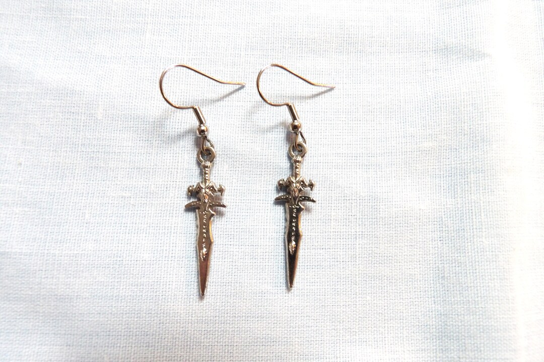 Baphomet Sword Evil Occult Worship Demon Double Sided Dangle Silver ...